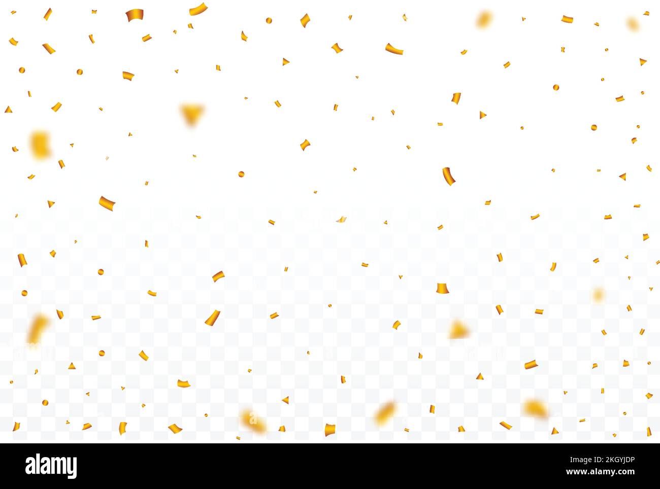 Golden party tinsel and confetti falling. Anniversary celebration. Gold ...