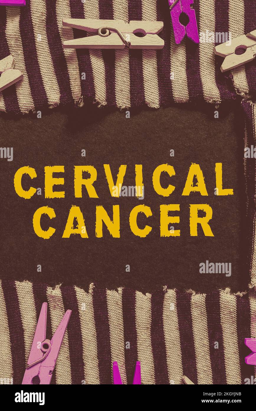 Text caption presenting Cervical Cancer. Conceptual photo type of ...