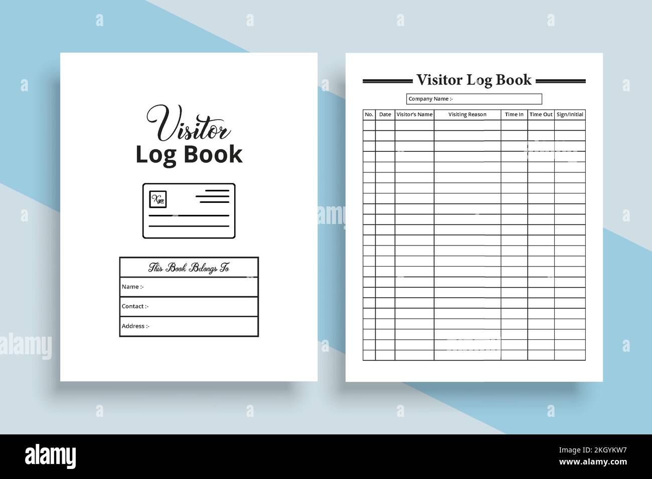 Visitor notebook KDP interior. Visitor timing tracker log book template. KDP interior journal ...
