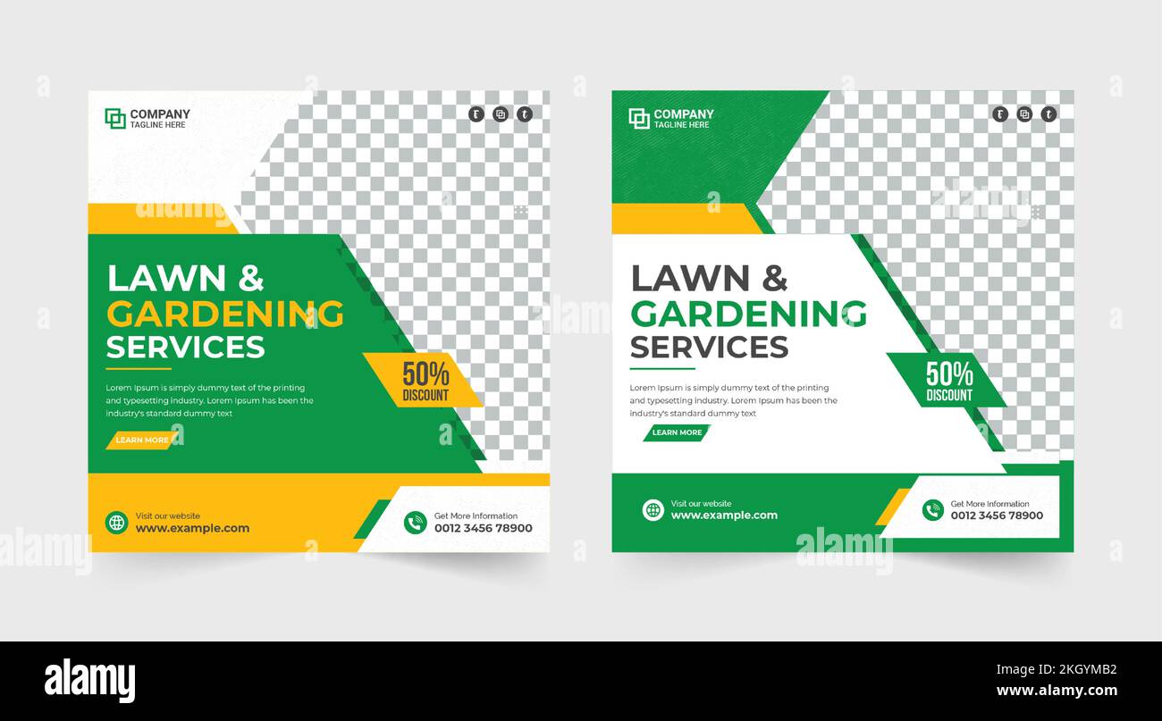 Lawn and gardening service social media post. Plantation and lawn ...