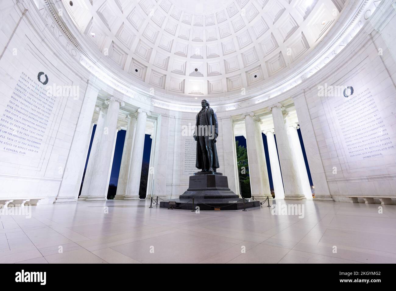 The interior of the Jefferson Memorial in Washington, D.C. on a winter ...