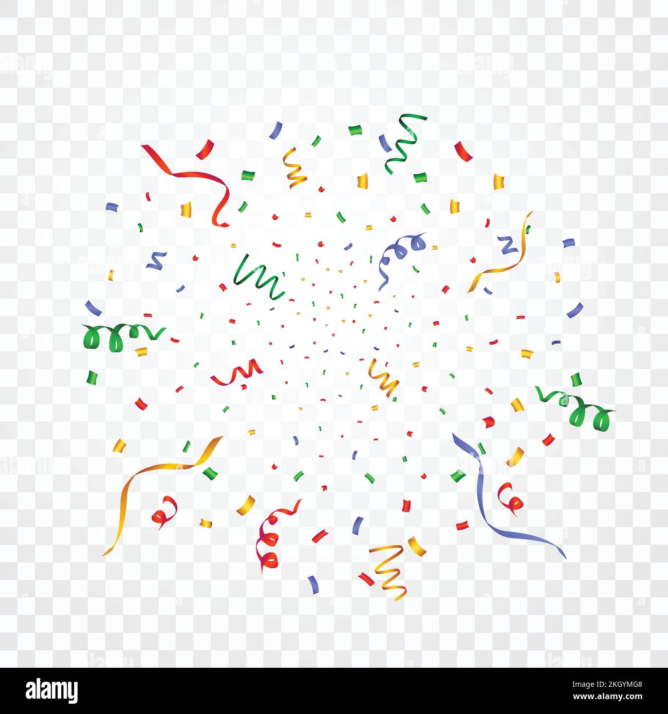 Confetti vector for occasion or festival background. Simple confetti and ribbon flying ...