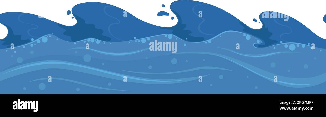 Ocean waves. Cartoon sea storm. Water surface Stock Vector Image & Art ...