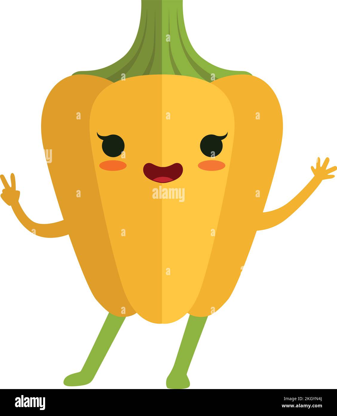 Cute bell pepper character with friendly face. Cartoon mascot Stock ...