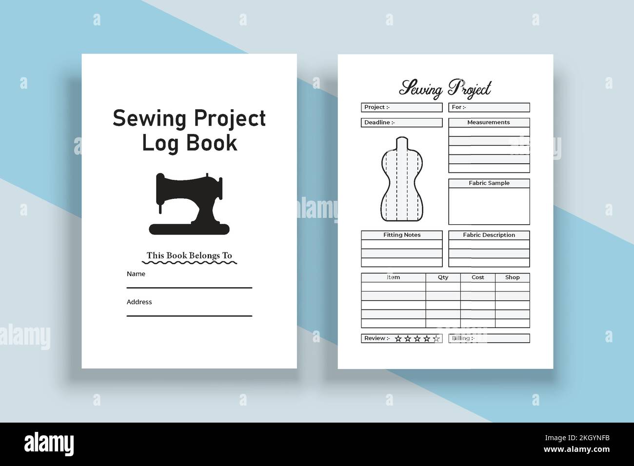 Sewing project logbook KDP interior. Fabric measurement and business ...