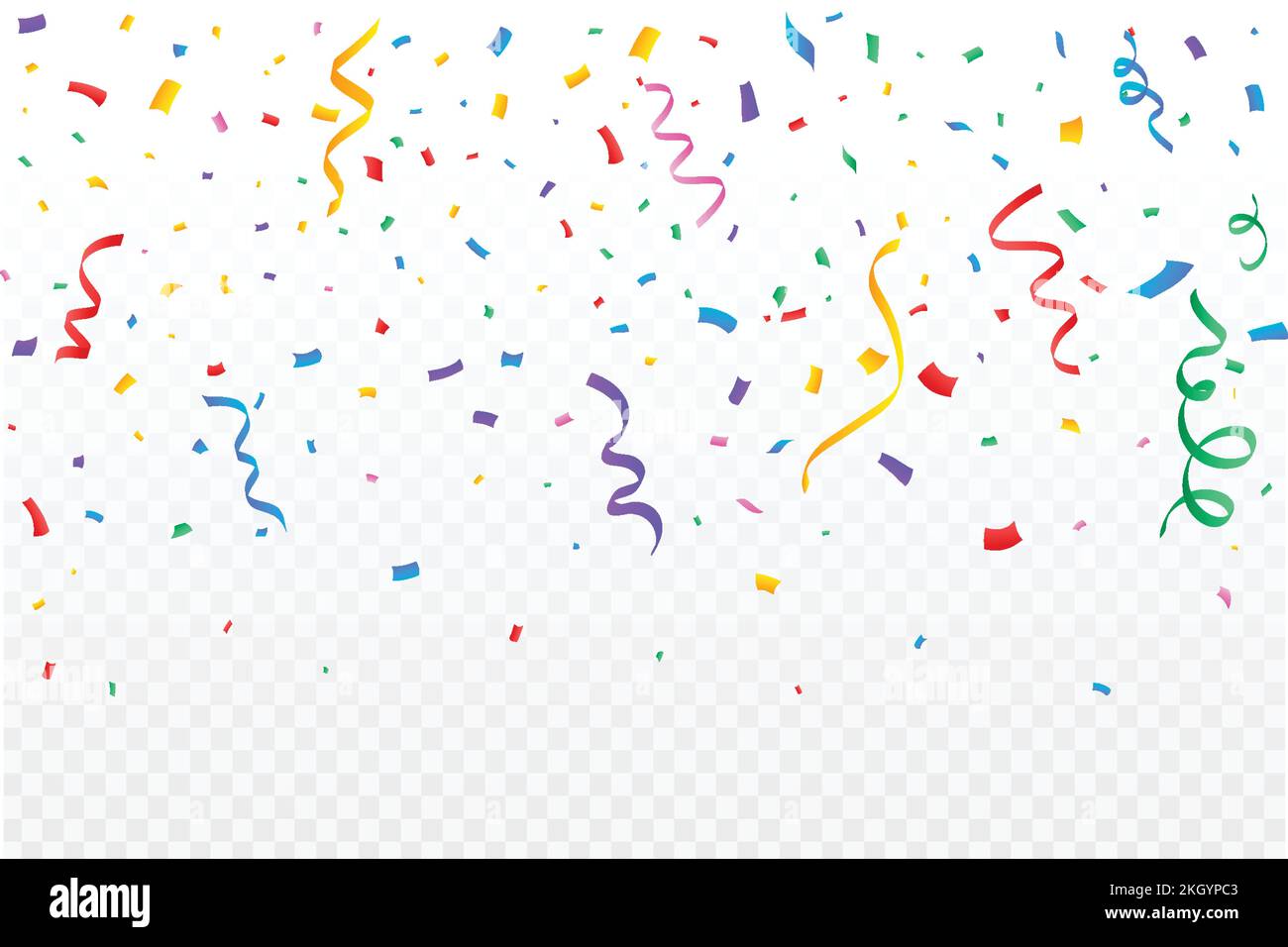 Confetti vector for the carnival background. Multicolor party ribbon ...