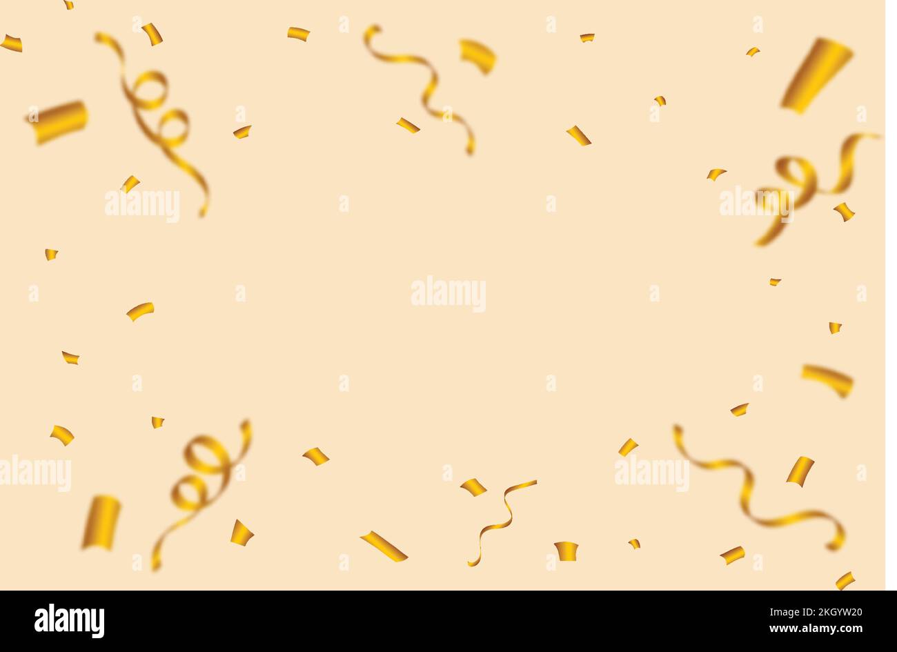 Golden confetti explosion isolated on a gold background. Golden party ...