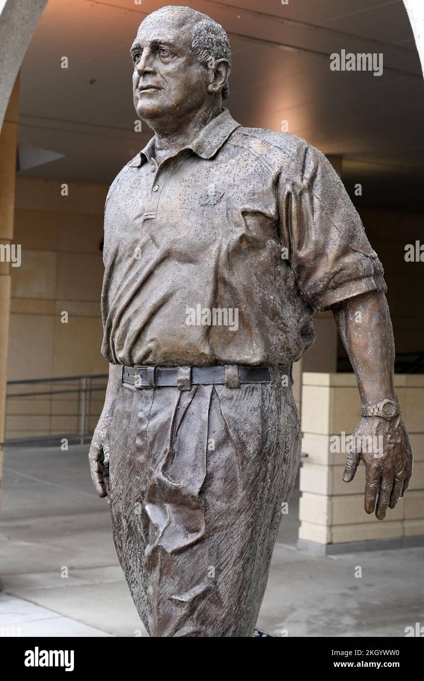 A statue of former Wisconsin Badgers football coach Barry Alvarez at ...