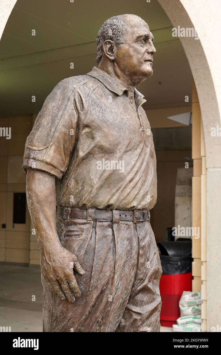 A statue of former Wisconsin Badgers football coach Barry Alvarez at ...