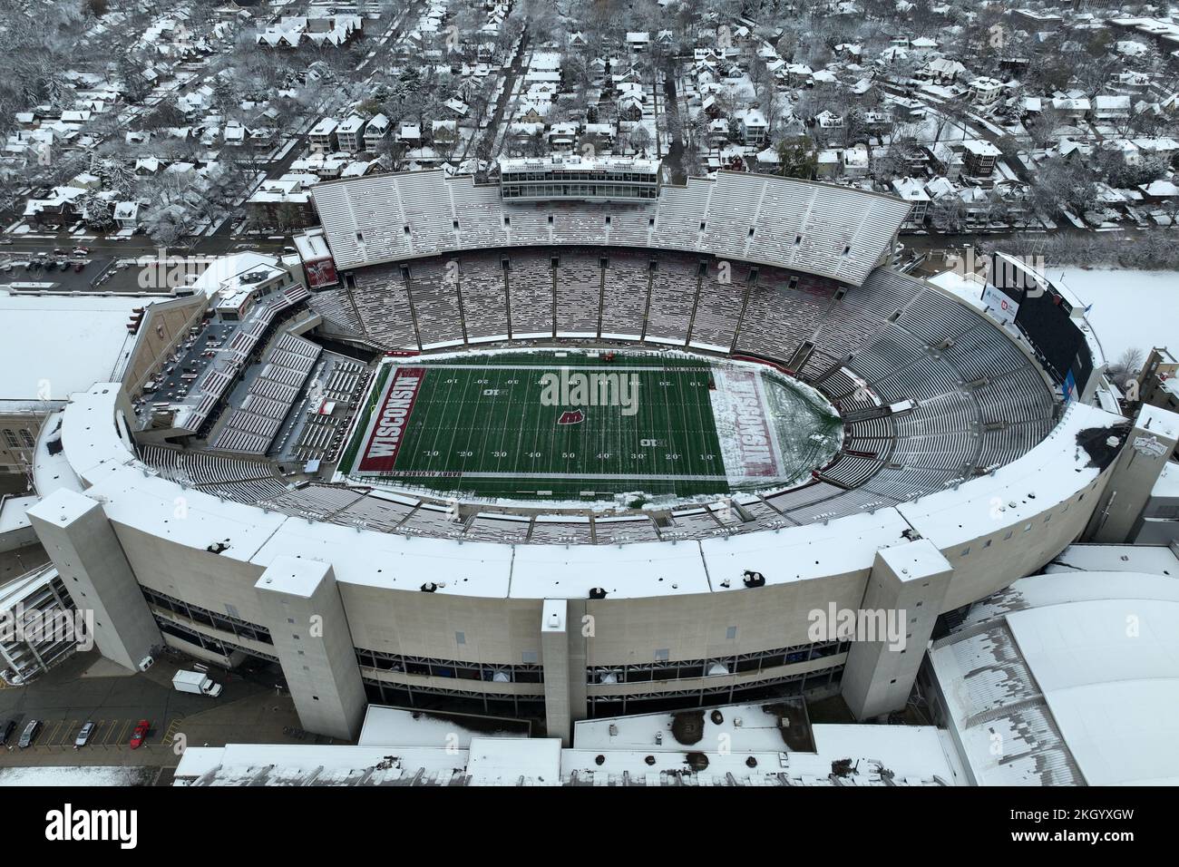 A general overall aerial view of Camp Randall Stadium, Wednesday, Nov ...