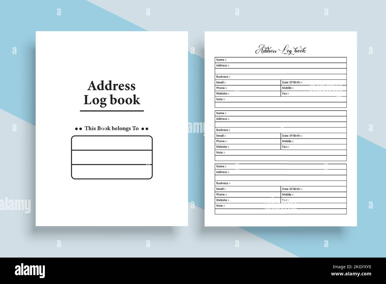 Personal information log book Stock Vector Images - Alamy