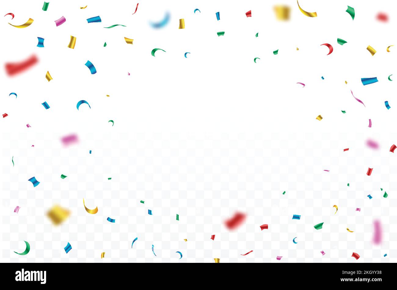 Multicolor confetti on transparent background. Colorful confetti vector for festival background ...