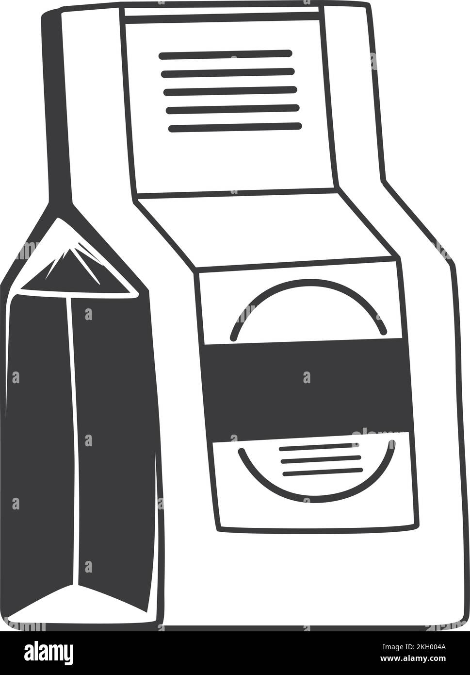 Flour package icon. Black bakery ingredient symbol Stock Vector Image ...