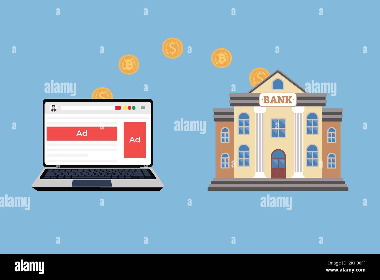 Earning from online ads Stock Vector Images - Alamy