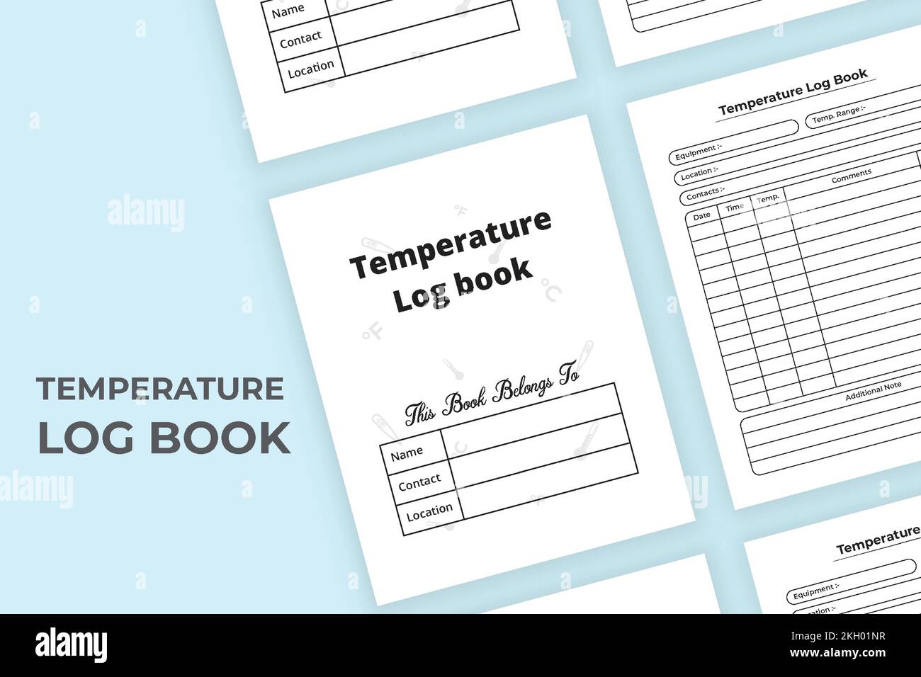 Temperature notebook KDP interior. Fever temperature tracker and ...