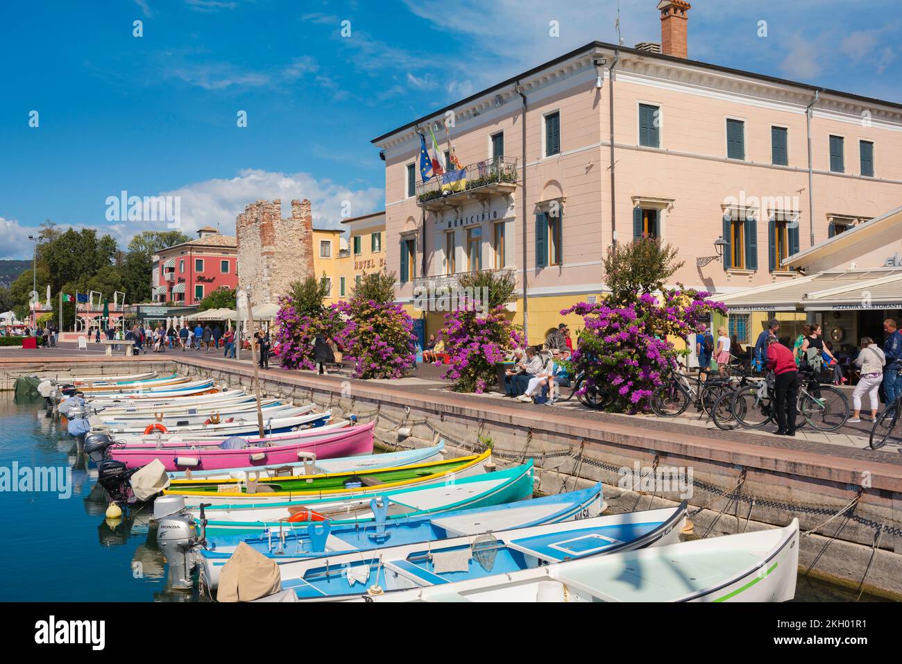 Bardolino Lake Garda, view in summer of the Lungolago Francesco Lenotti ...