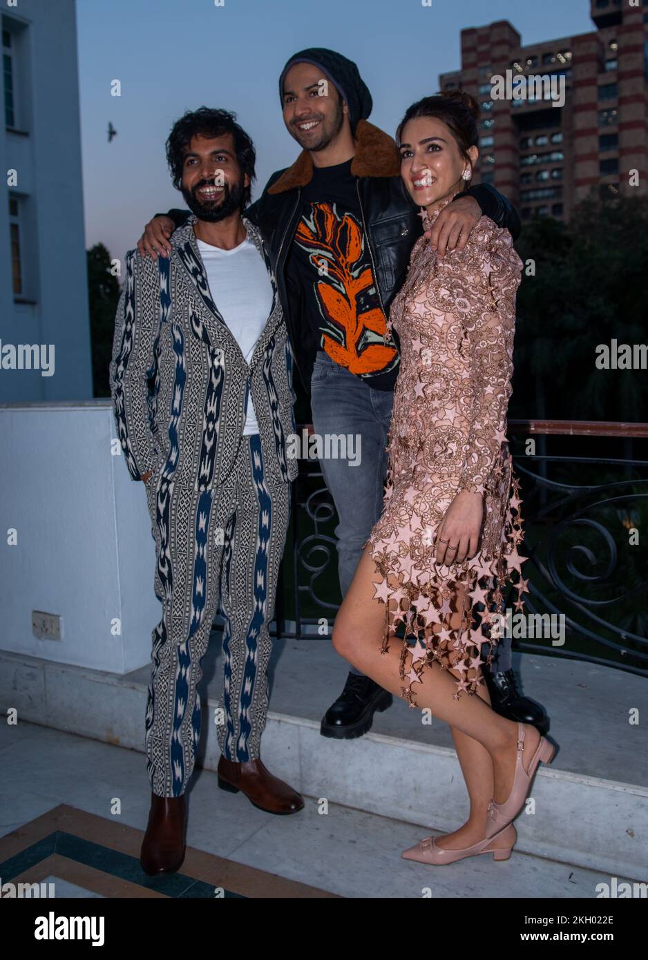 Bollywood Actor Abhishek Banerjee, Varun Dhawan and Actress Kriti Sanon ...