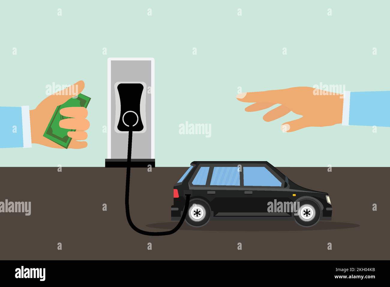 Car getting gas Stock Vector Images - Alamy