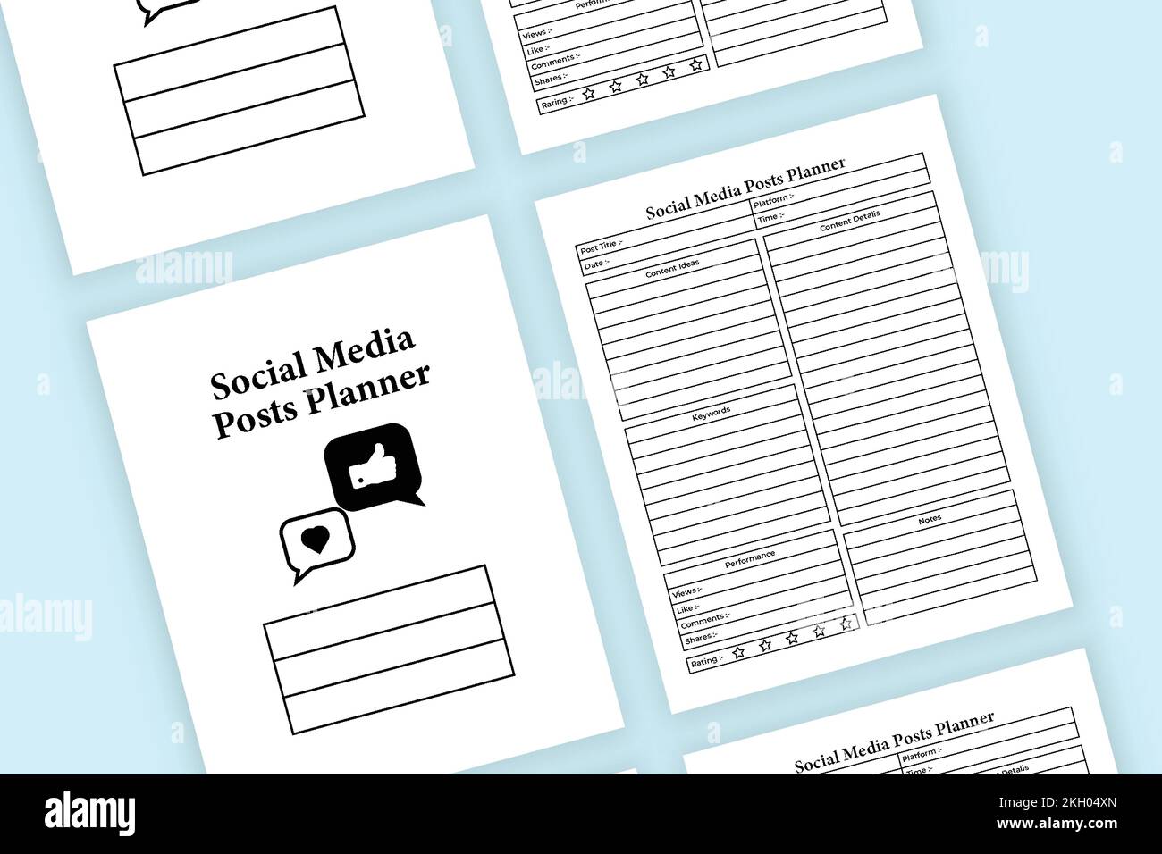 Social media post planner KDP interior. Daily social media post and ...