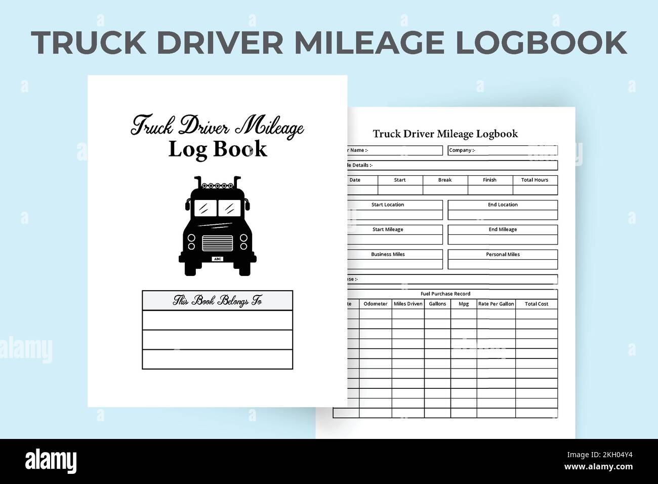Truck driver mileage log book KDP interior. A truck driver and company ...