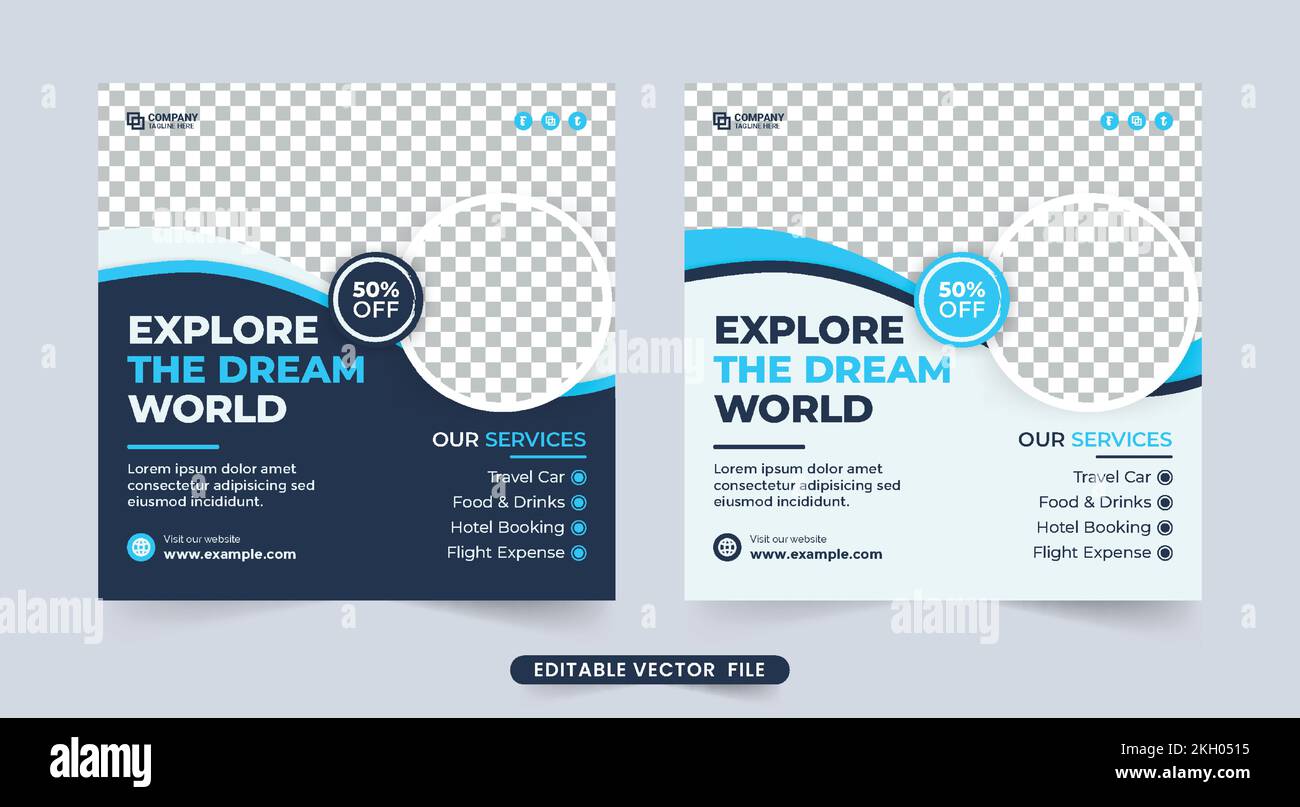 Travel agency flyer template for advertisement. Tour and travel social ...