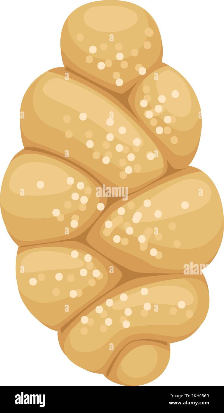 Challah icon. Jewish braided bread. Cartoon bakery Stock Vector Image ...
