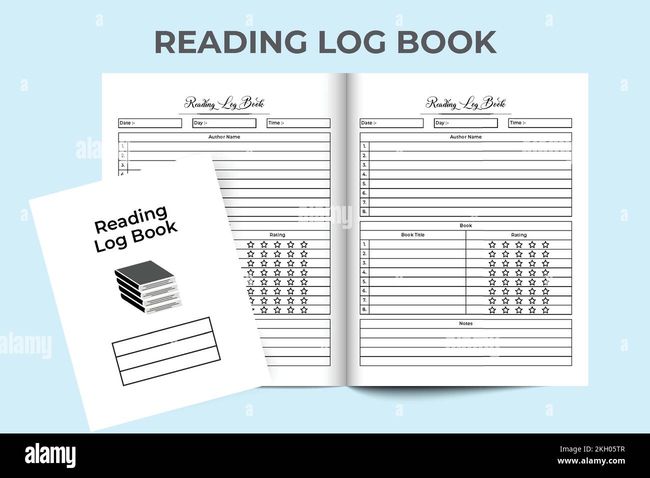 Reading log book KDP interior. Daily book reading tracker and book ...