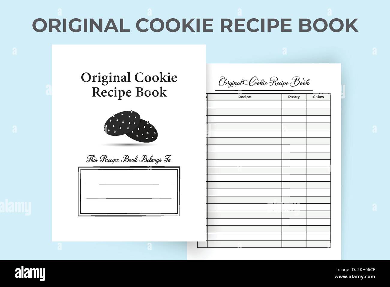 Original cookie recipe log book KDP interior. Cookie or cake-making ...