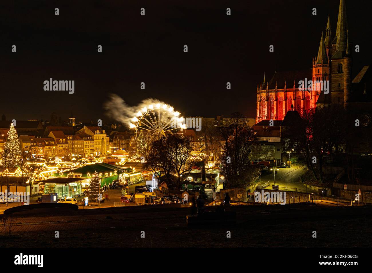 christmas market on the cathedral square in Erfurt Stock Photo - Alamy