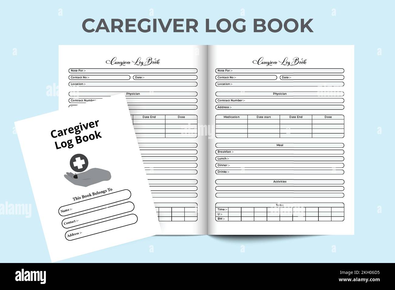 Caregiver journal KDP interior. Caregiver information and client ...