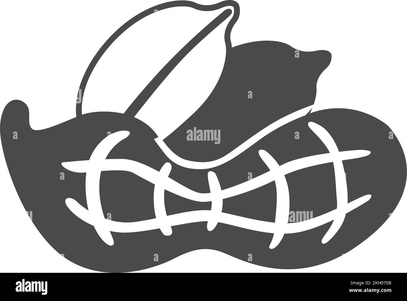 Peanut black icon. Vegetarian snack. Nut in nutshell Stock Vector Image ...