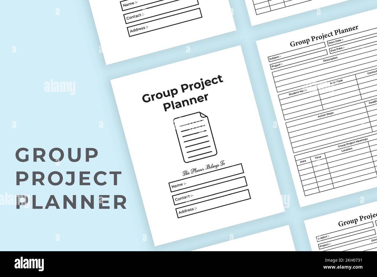 Group project planner KDP interior. Student's group project organizer ...