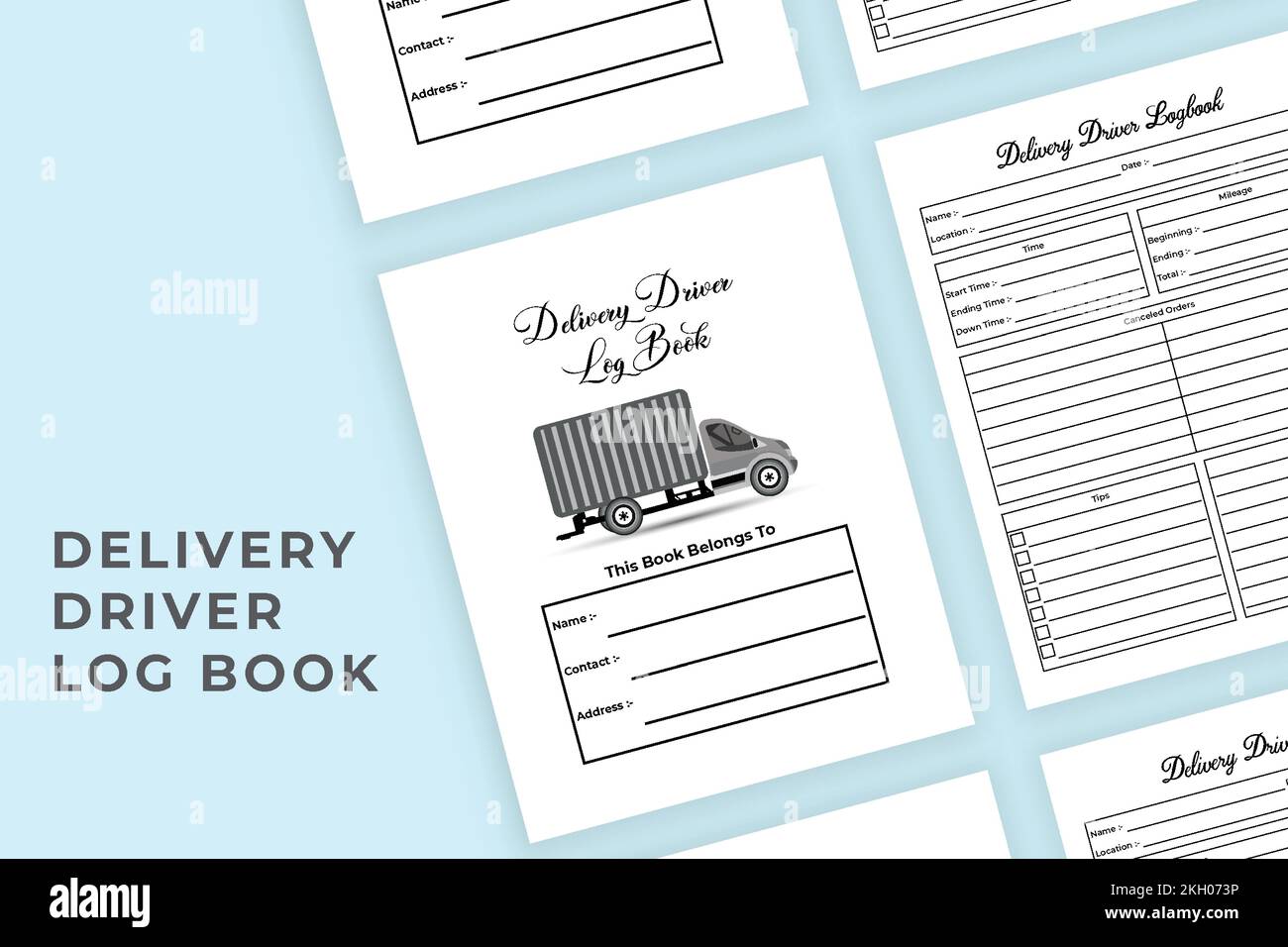 Delivery driver info tracker KDP interior. Driver daily activities and ...