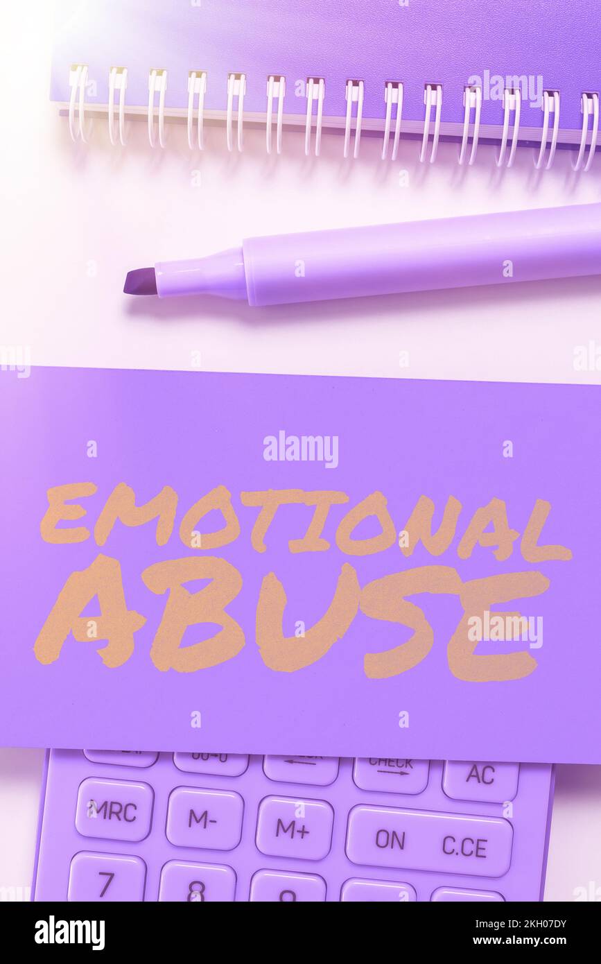 Handwriting text Emotional Abuse. Word Written on person subjecting or ...