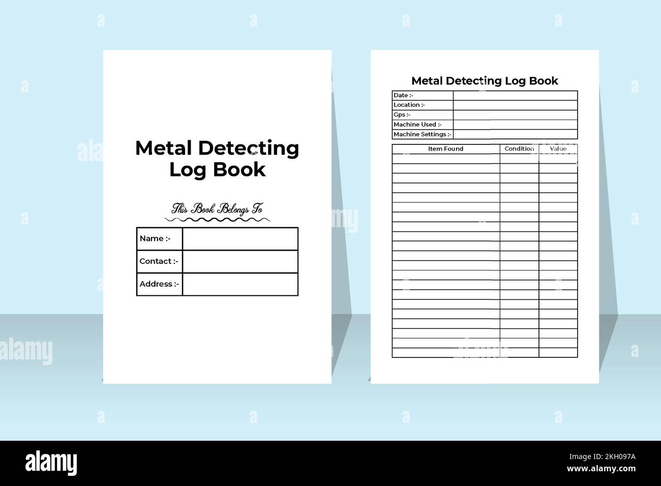 Metal detecting KDP interior notebook. Antique item digging information ...