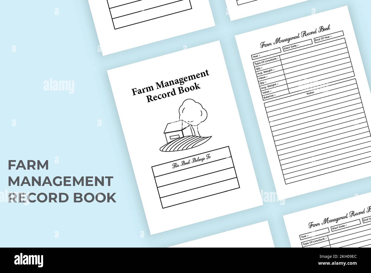 Farm management record book KDP interior. Farming information and ...