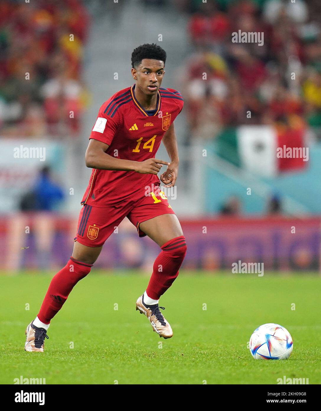 Spain's Alejandro Balde during the FIFA World Cup Group E match at the ...