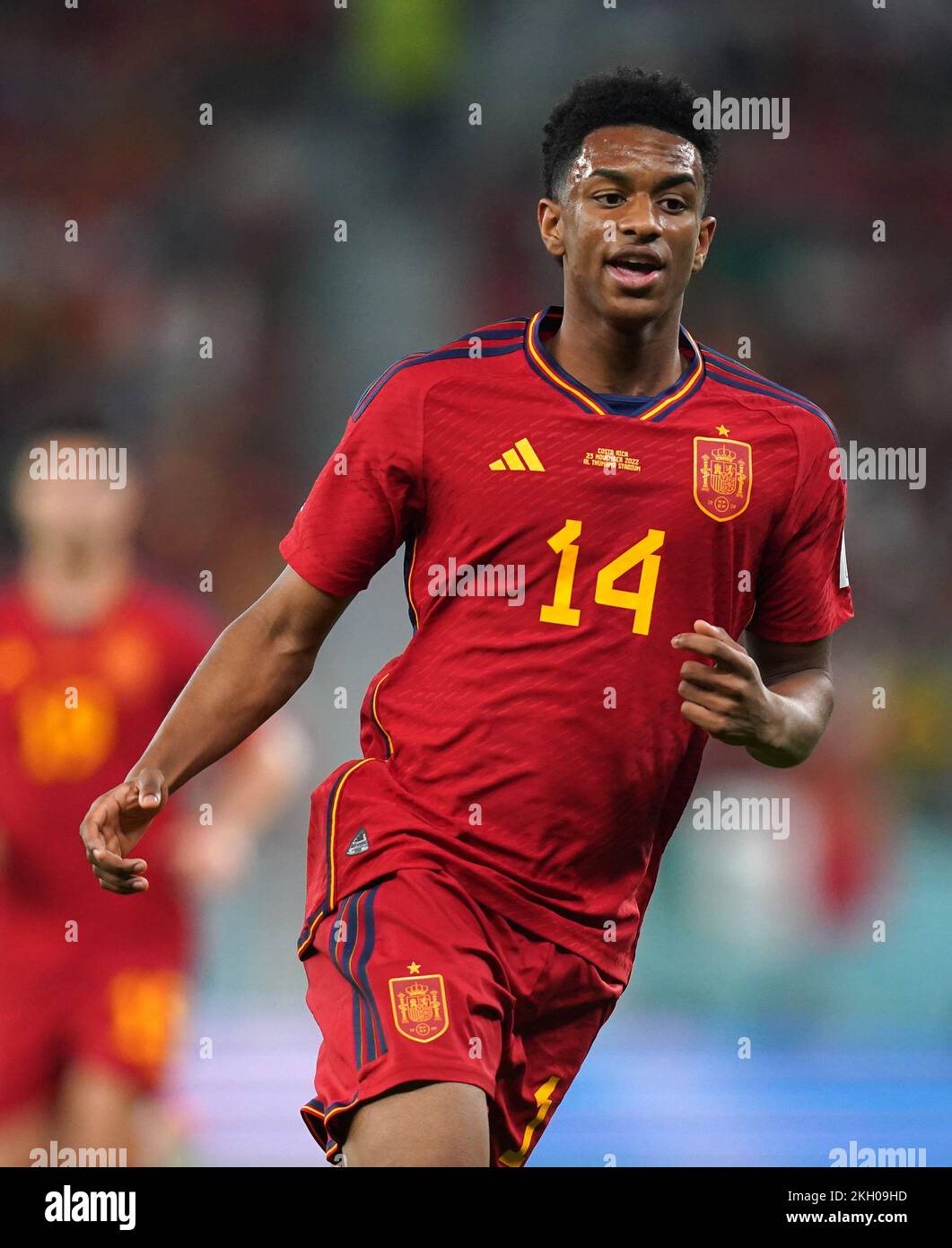 Spain's Alejandro Balde during the FIFA World Cup Group E match at the ...