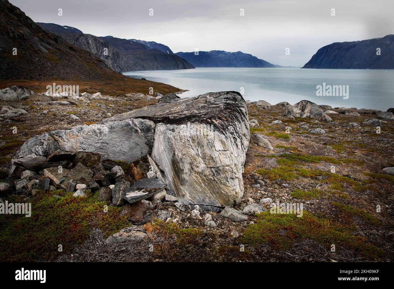 Inuit grave, Kvanefjord, Sermersooq (Place of Much Ice), Greenland ...