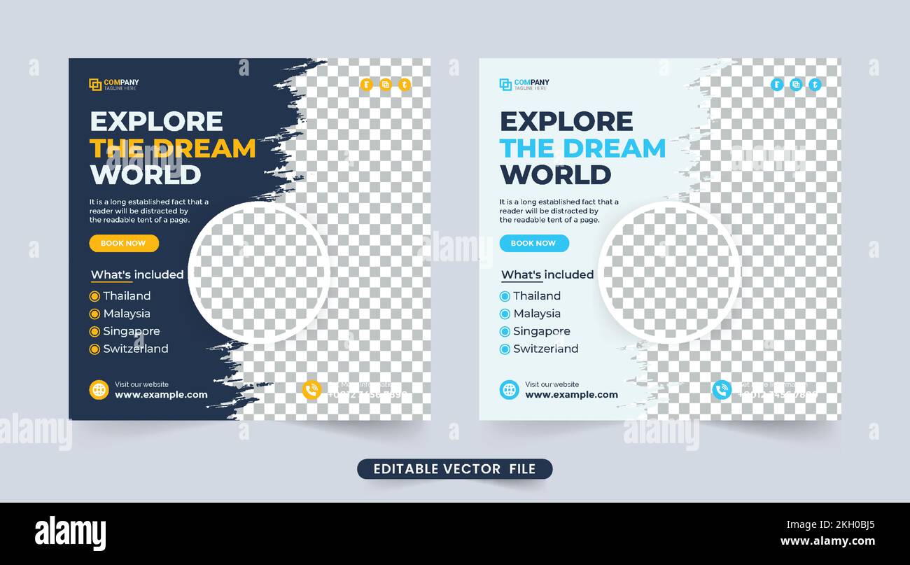 Travel banner for business advertisement vector. Vacation planner ...