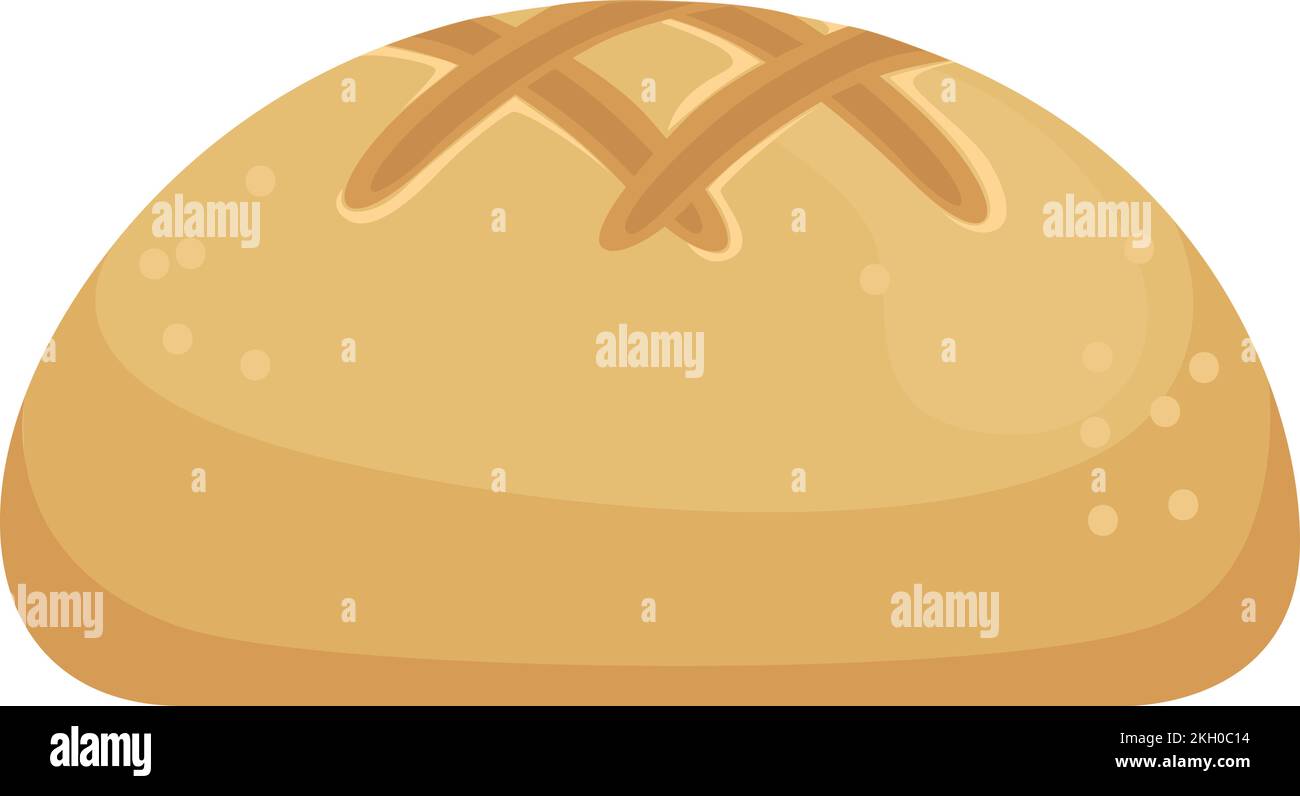 Round bread loaf icon. Cartoon wheat bakery Stock Vector Image & Art ...