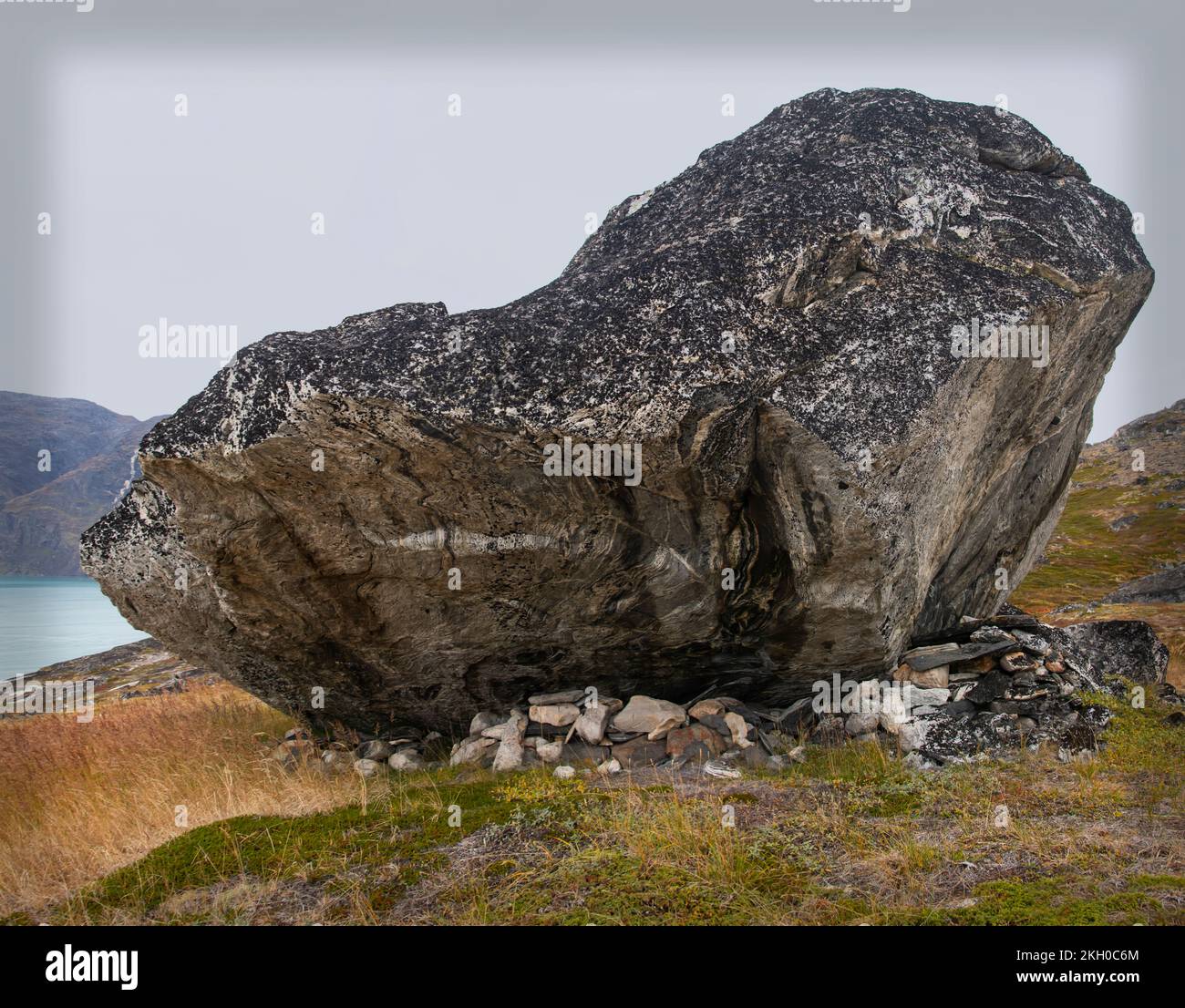 Inuit grave, Kvanefjord, Sermersooq (Place of Much Ice), Greenland ...