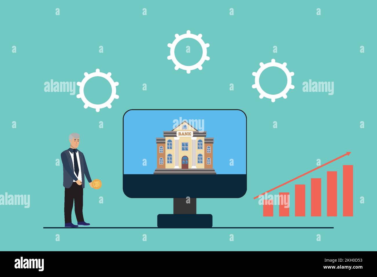 Bank inside a monitor Stock Vector Images - Alamy