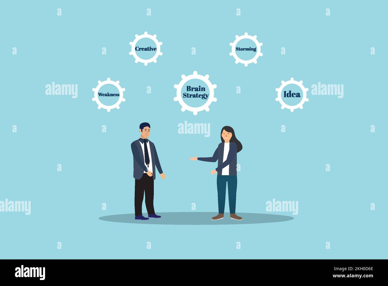 Businessman conversation concept and a man and woman discussing ...