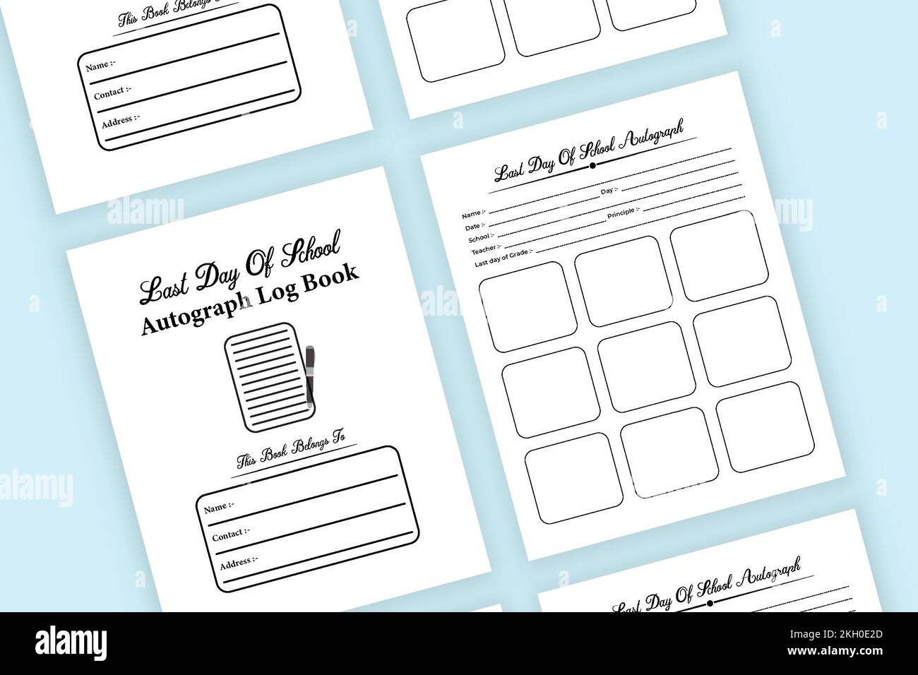 Last day of school, Autograph notebook KDP interior. Teacher's ...