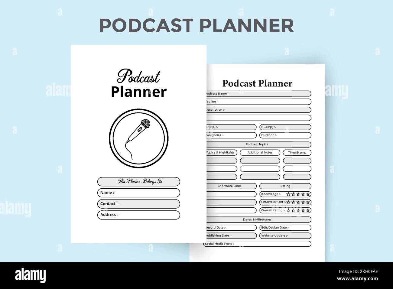 Podcast daily info checker KDP interior notebook. Podcast channel ...