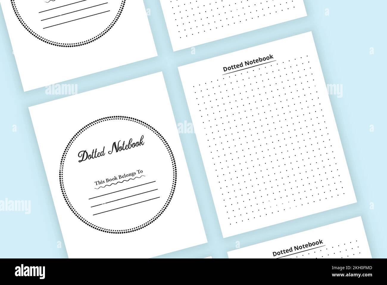 Small dotted notebook template KDP interior. Simple dotted logbook for ...