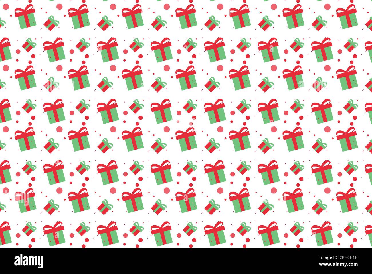 Christmas pattern background with different gift shapes and dots ...