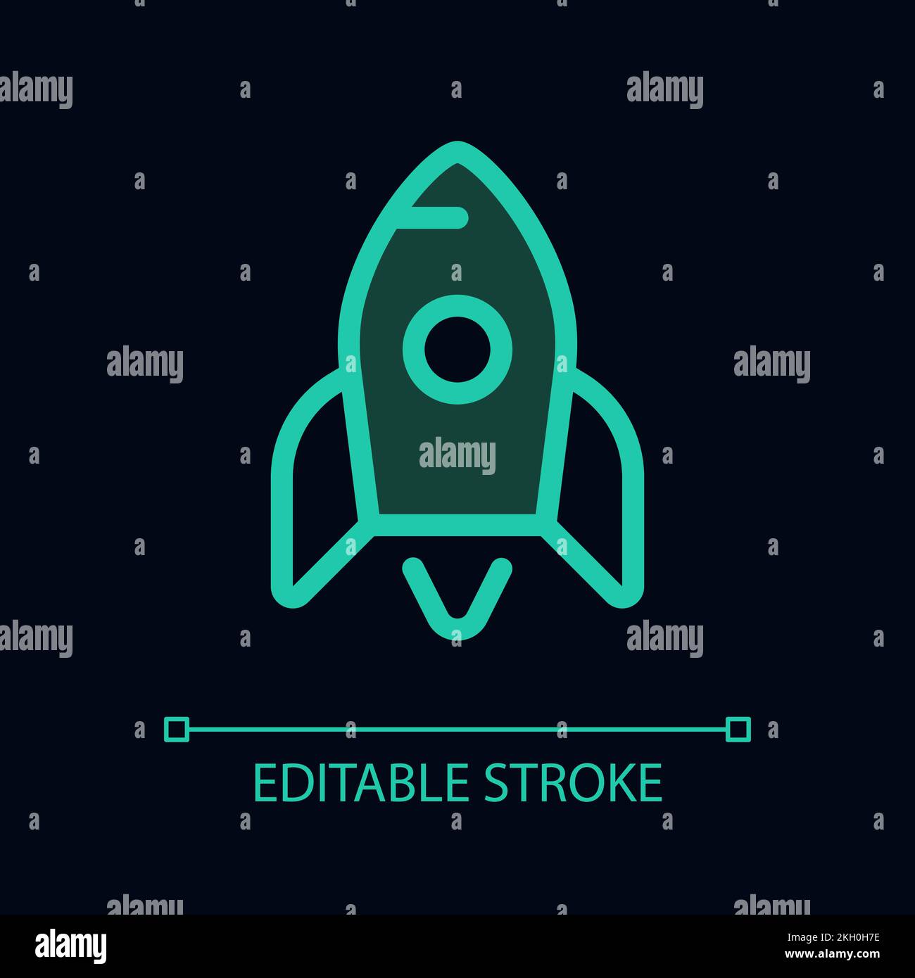 Rocket pixel perfect glassmorphism ui icon for dark theme Stock Vector ...