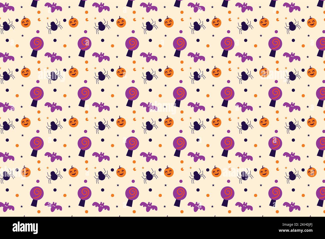 Halloween minimal pattern design with witchcraft and spooky spiders on ...